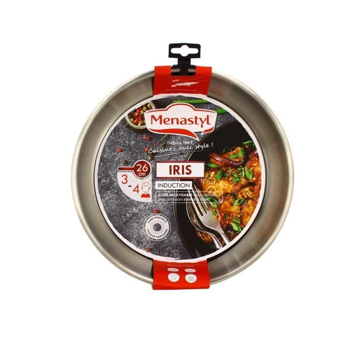 MENASTYL - POÊLE AMOVIBLE IRIS 26CM EN INOX ET INDUCTION - Cdiscount Maison