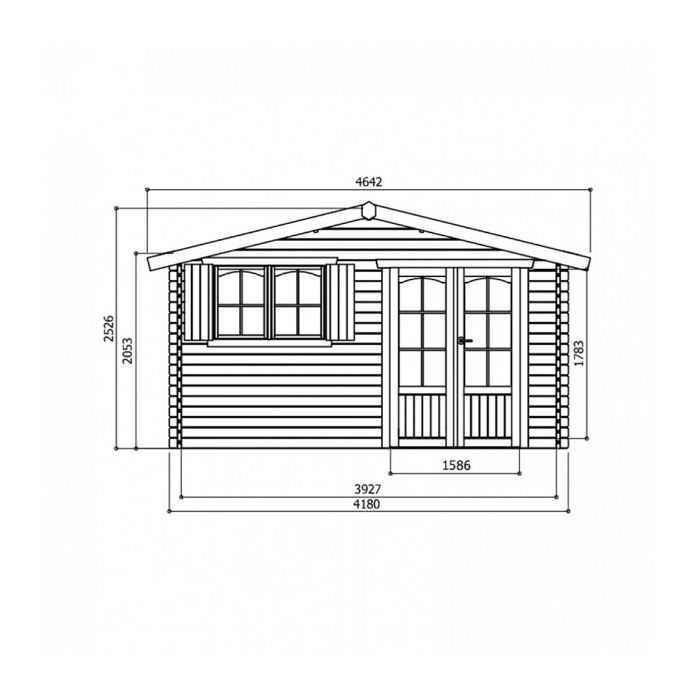 Abri de jardin - SOLID - Rignitz - Bois massif - 418x388cm - Double ...