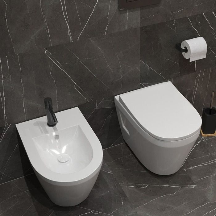 Vitra - Set Integra WC sans bride + Abattant avec frein de chute en ...
