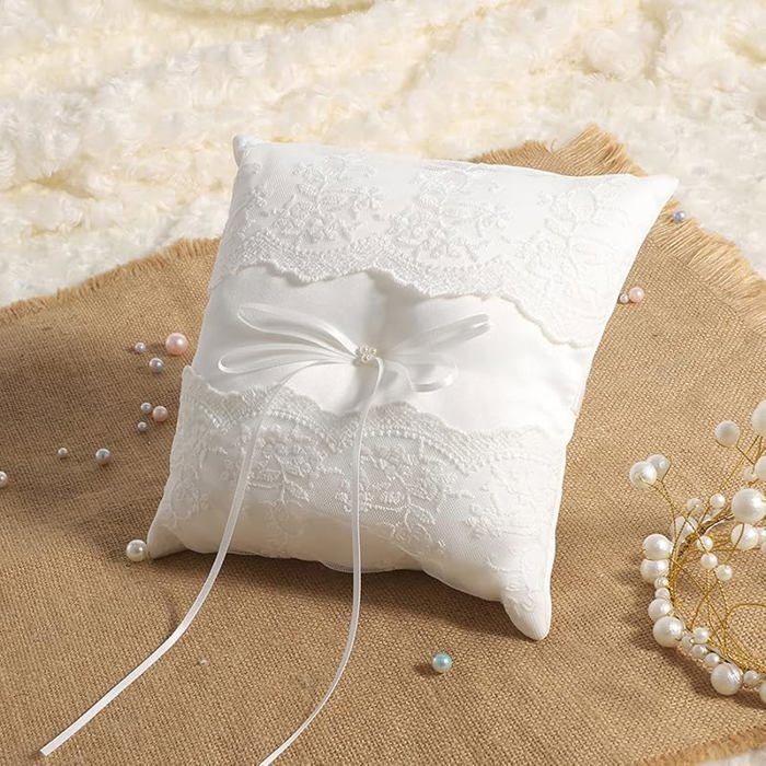 Coussin Porte Alliance en Dentelle pour Bagues de Mariage(20cm ...
