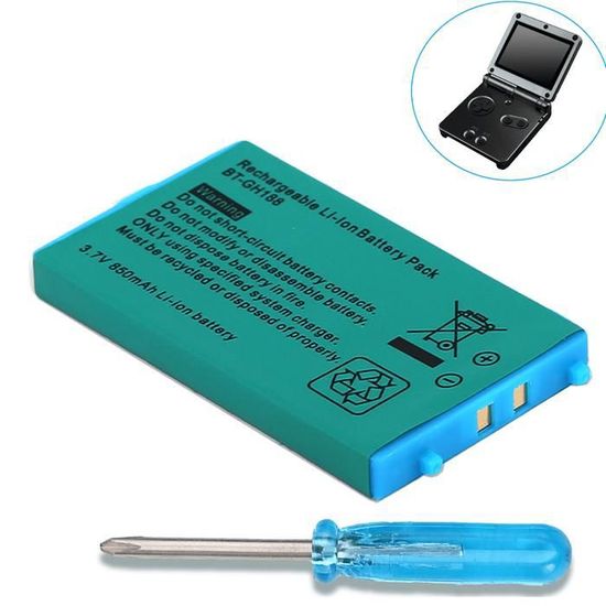 Batterie - Nintendo - Game Boy Advance SP - 850mAh - Lithium-ion - Rechargeable - Cdiscount Jeux ...