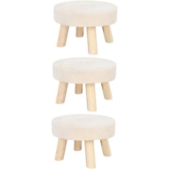 3 Pièces Petit Tabouret Rond Supports Pour Plantes De Jardin Support ...