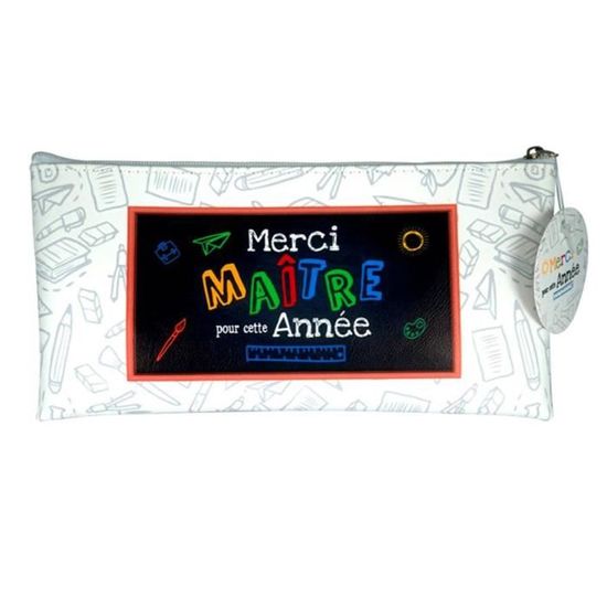 Trousse 'Merci Maître pour cette année' beige - 20x10.5 cm [Q0669 ...