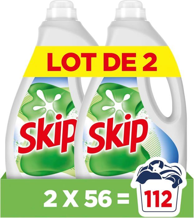 Skip Lessive Liquide Fraîcheur Intense 2x56 Lavages - Cdiscount ...