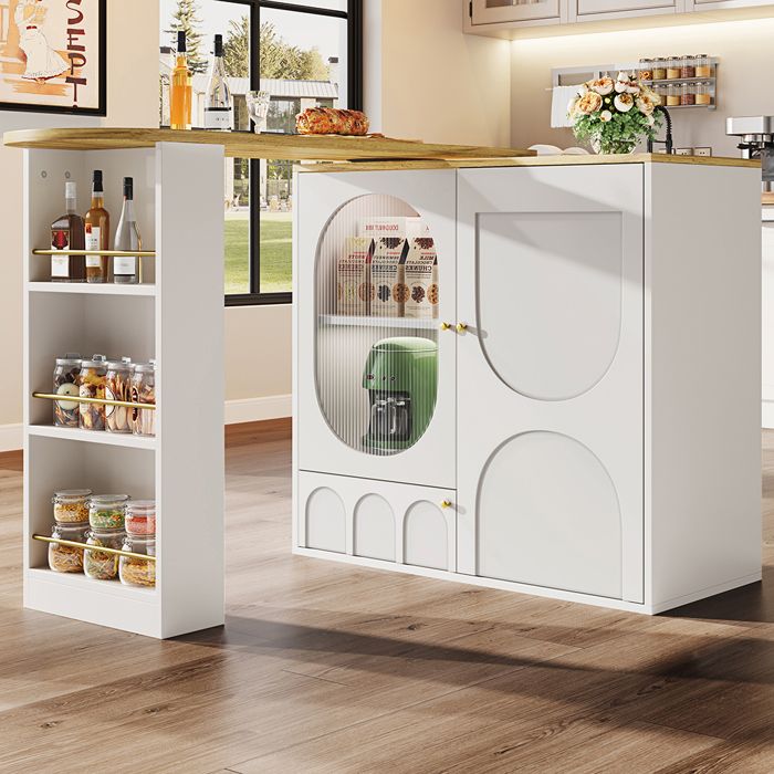 Buffet de cuisine table de bar pivotante 360° meuble bar comptoir ...