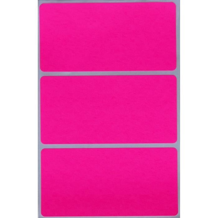 Gommettes Étiquettes Autocollantes Rectangulaires Rose Fluo Environ ...