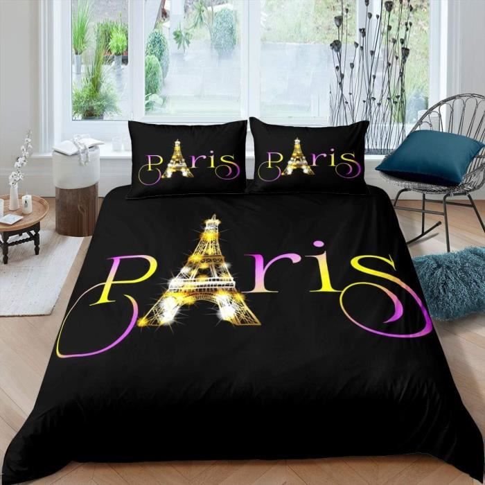Paris Sets De Housse De Couette Tour Eiffel Parure De Lit 200X200Cm ...