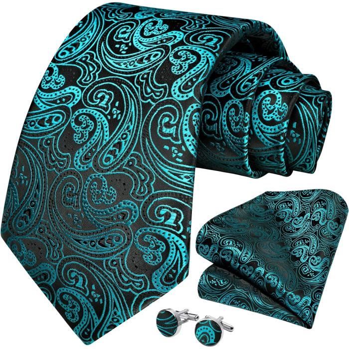 Cravate À Rayures Carreaux Paisley Homme Mouchoir De Poche Et Boutons ...