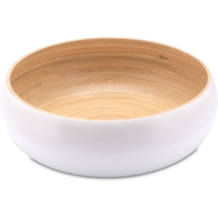 Bol en bambou grand et rond – Bol à fruits en bambou laqué satiné – 30 ...