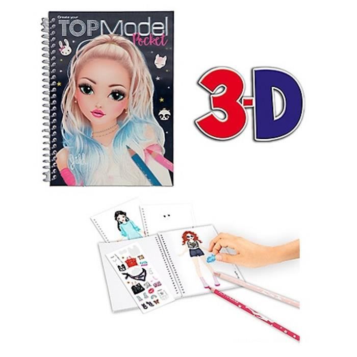 Carnet coloriage poche 3D TOPModel "Jill" - Cdiscount Jeux - Jouets