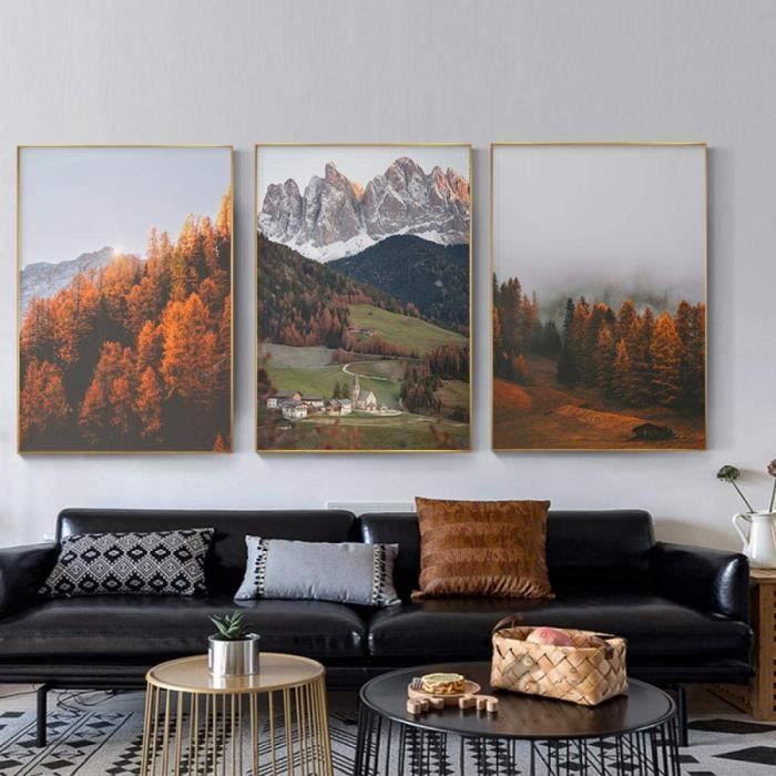 Montagne Brumeuse Forêt Mur Art Affiche Photographie Impression Automne ...