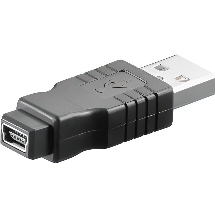 Adaptateur data Usb A mâle/ mini-Usb B 5 pin femelle - Noir ...