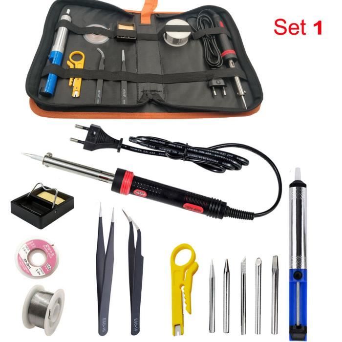 Poste à souder - Kit de fer à souder électronique EU 220V - Set 1 - 60W - Cdiscount Bricolage