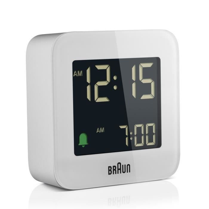 Réveil numérique - BRAUN - BC 08 W-DCF - Carré - Blanc - Fonction Snooze - Cdiscount TV Son Photo