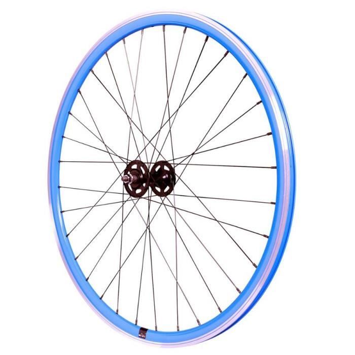 Roue avant Fixie CGN - Jante Mach1 430 - Axe plein - Bleu - 28mm/1160g - Cdiscount Sport