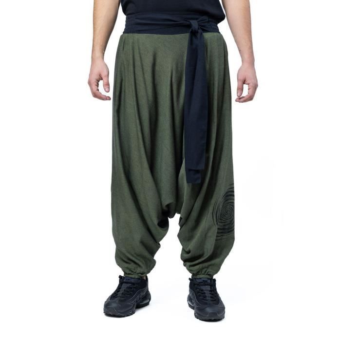 Sarouel fluide babacool mixte kaki Vortex - FZ4028 - 100% coton khadar ...