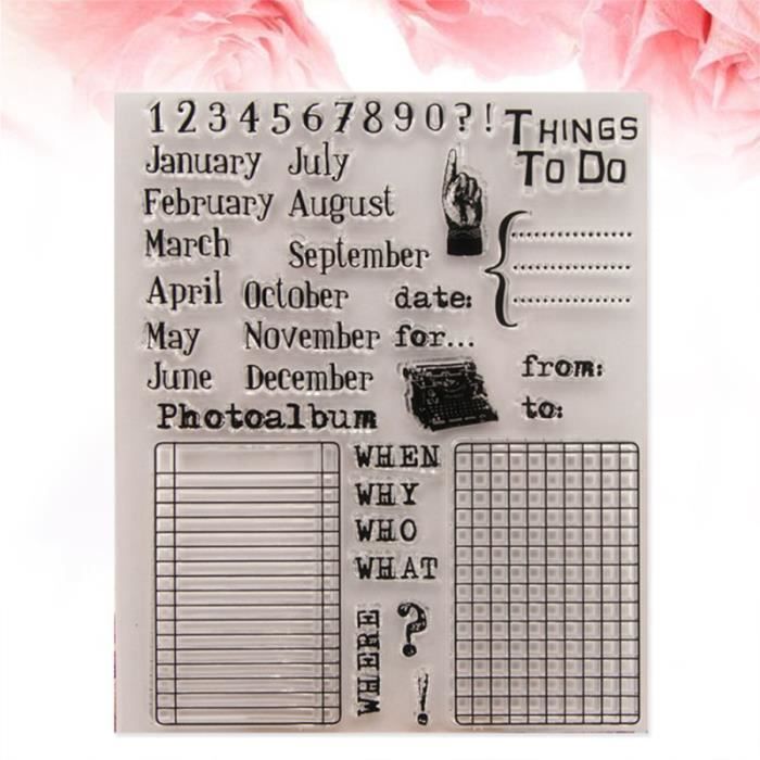 Calendrier date timbre transparent timbres transparents pour bricolage ...