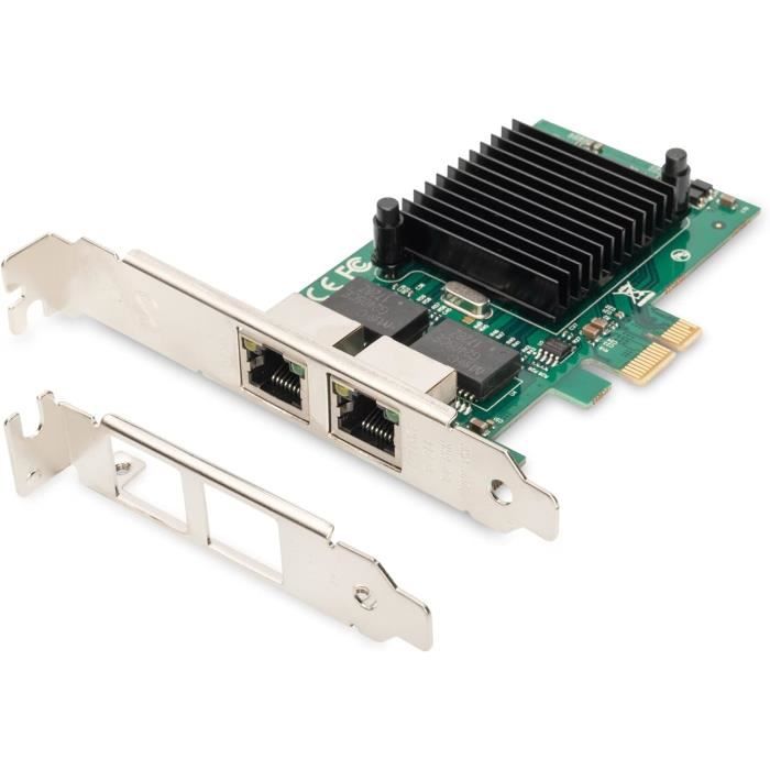 Carte D'E-S - Pcie - Rj45 Carte Réseau - 2 Ports - Gigabit Ethernet - 1 ...