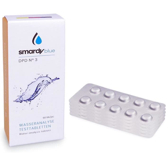 SMARDY 50 Comprimés de Test DPD3 (Chlore Total) pour Photomètre-Testeur ...