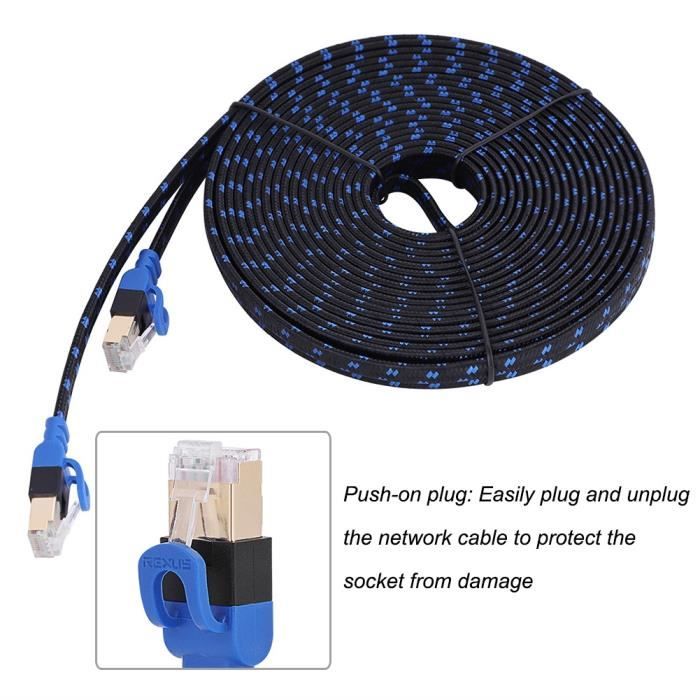 TMISHION câble Ethernet plat Câble Ethernet Cat7 Câble réseau LAN plat ...