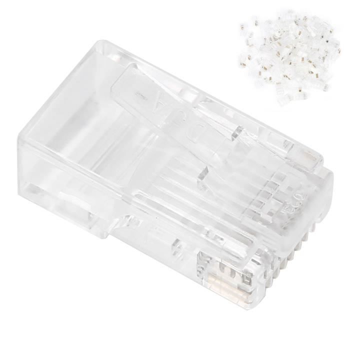 VBESTLIFE Connecteurs RJ45 100 pièces RJ45 Cat5E modulaire non blindé ...