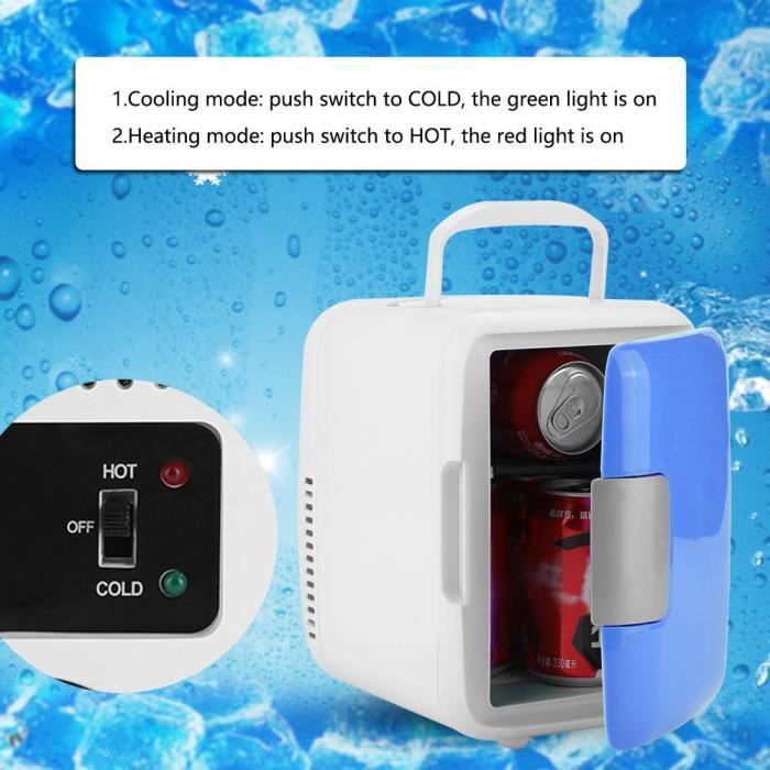 Mini Frigo 4L Réfrigérateur de voiture Mini Refroidisseur De Voyage ...