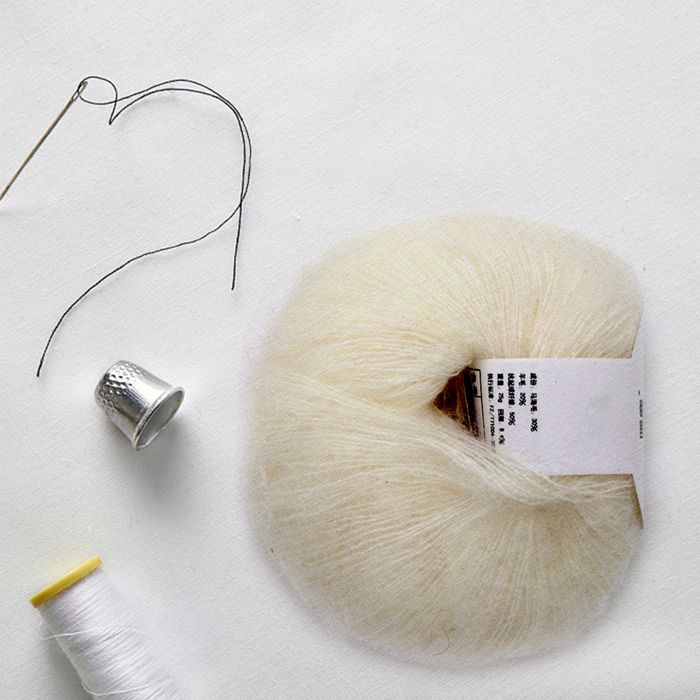 SALALIS Fil de laine angora Tricot de Fil Long en Laine Mohair Doux d ...