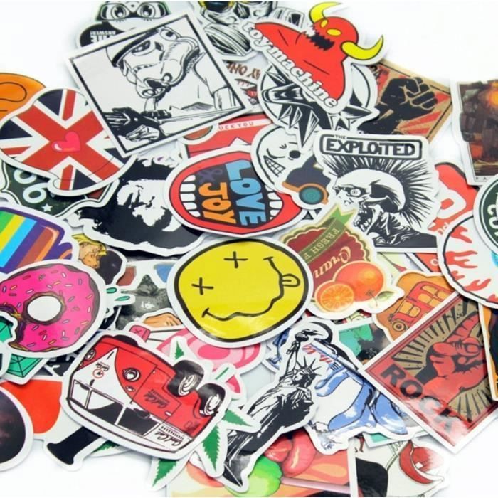 50 Autocollants Stickers de QUALITÉ Couleurs Fun pour Smartphone, Auto ...