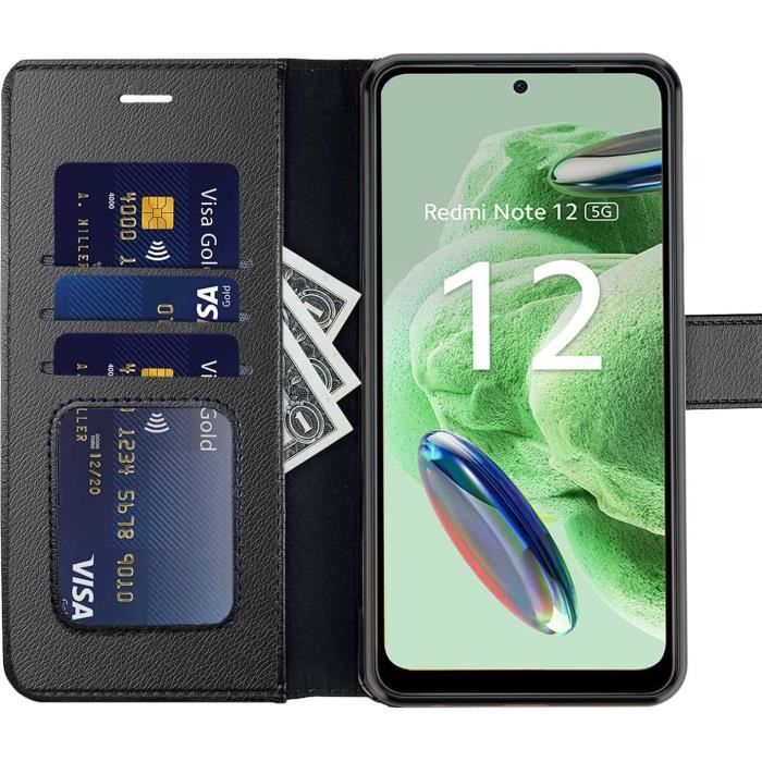 Coque Xiaomi Redmi Note 12 4G, Pochette Etui Housse Cuir à Clapet avec ...