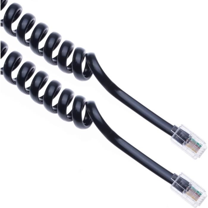 Téléphone Câble Téléphonique Frisée Fil De Combiné Enroulée Spirale 3 ...