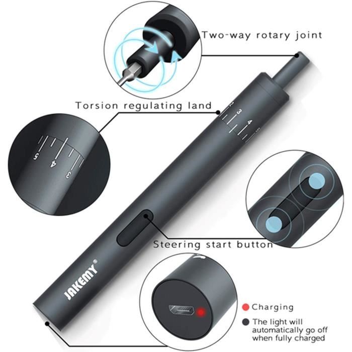 Mini Tournevis Electrique Precision, Couple À 8 Niveaux Réglable ...