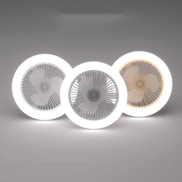 LED Fan Plafonnier,WOVTE 25cm E27 bouche à vis dimmable chambre dortoir ...