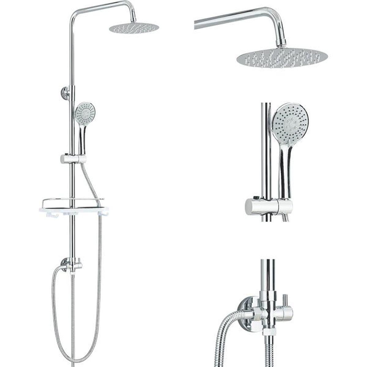 Colonne de Douche avec Supports de Douche Réglable en Hauteur Système ...