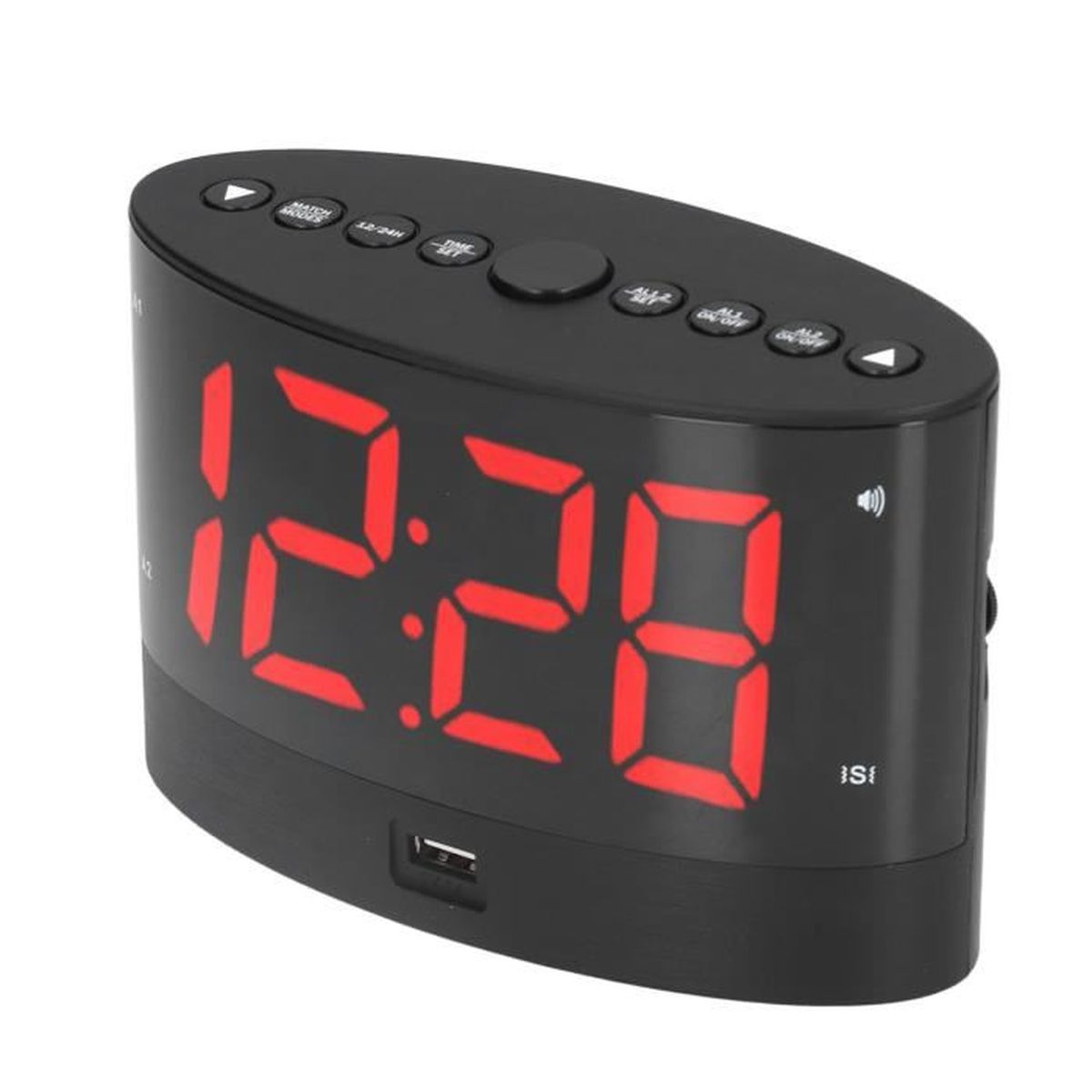 VBESTLIFE Réveil LED Réveil numérique Réveil de charge USB avec 3 modes ...