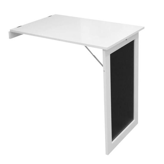 QUISO - Table Murale Pliante Blanche avec Tableau Ardoise - Cdiscount ...