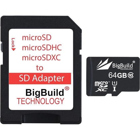 Ememorycards 64 Go 80Mo-S Ultra Rapide Microsd Carte Mémoire Pour ...