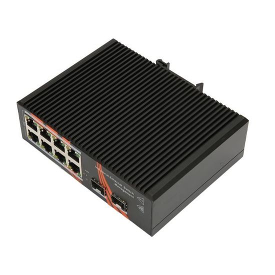 Commutateur Ethernet Gigabit - HURRISE - 8 Ports - 2 Ports SFP - Montage Mural DIN Rail ...