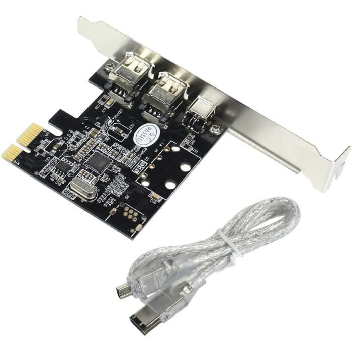 PCIe Combo 3 Ports Carte d'extension 1394A (1x 4Pin 2X 6Pin) Contrôleur d'adaptateur PCI Express ...