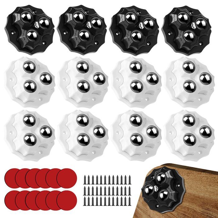 12 Pcs Roulettes pour Meubles, 360 Grad Roulettes Charge Lourde,Charge ...