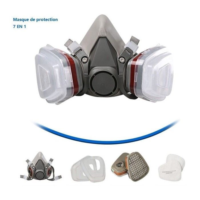 Masque Protection 7 In 1 Masque Peinture,Réutilisable Filtre Anti ...