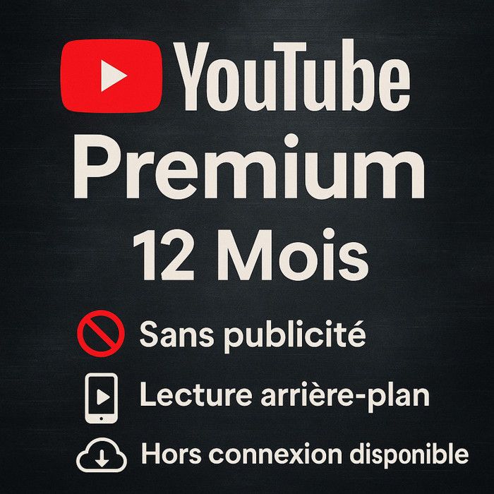 YouTube Premium 12 Mois – Sans Pub + YouTube Music – Compte Personnel à ...