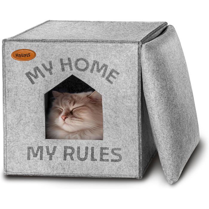 Knupis Lit Niche pour Chat d’Intérieur - Compatible Étagères Kallax ...