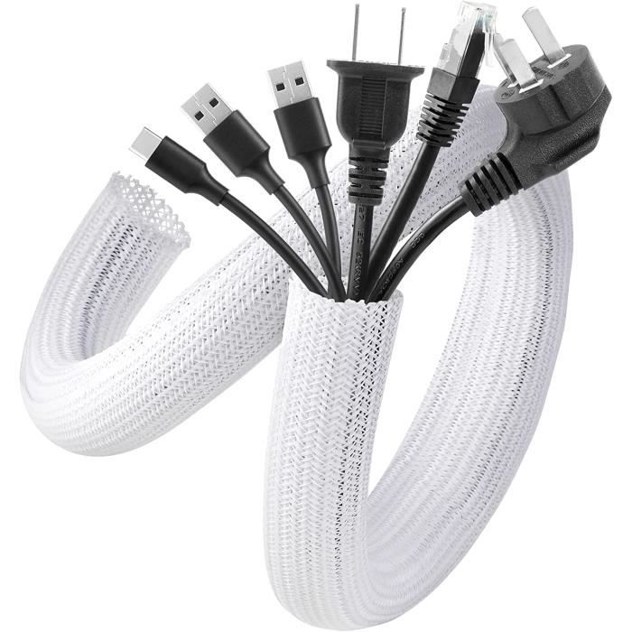 AGPTEK 2PCS Manchon de Câble Gaine 1.5 Mètre, Cache Câble de Protection ...