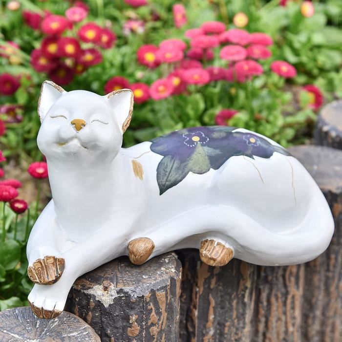 Statue de jardin en forme de chat adorable – Décoration d'intérieur et d'extérieur pour la ...