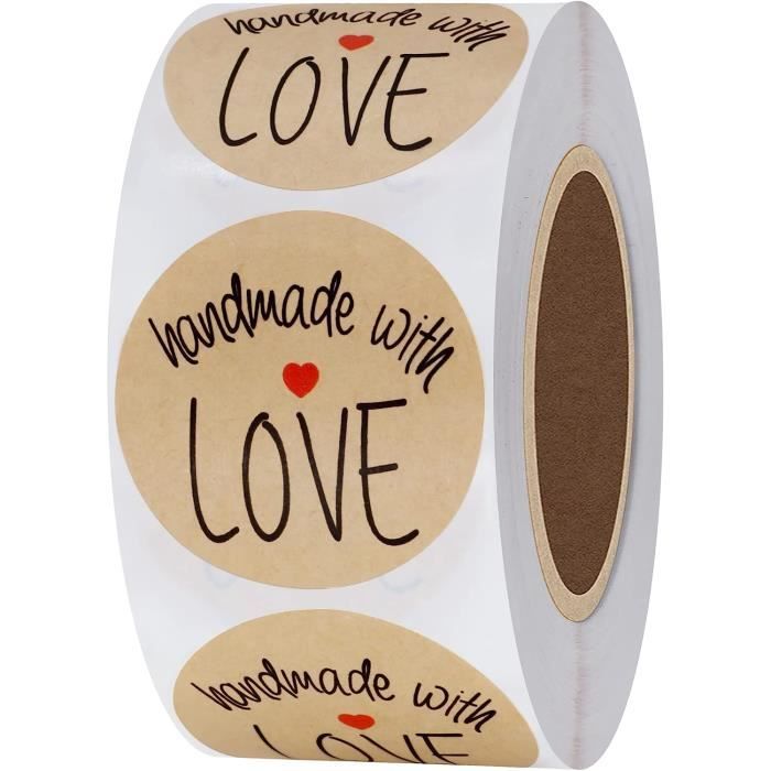 Étiquettes Adhésives (Tm) « Handmade With Love » (Fait À La Main Avec ...