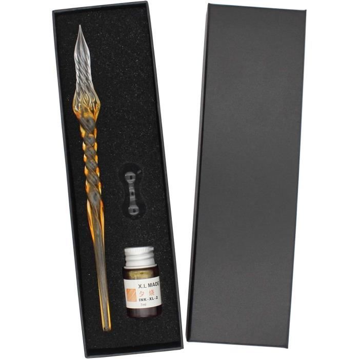 Glass Dip Pen Sign Pen Set 1 Stylo En Verre, Bouteille D'Encre 7 Ml, 1 ...