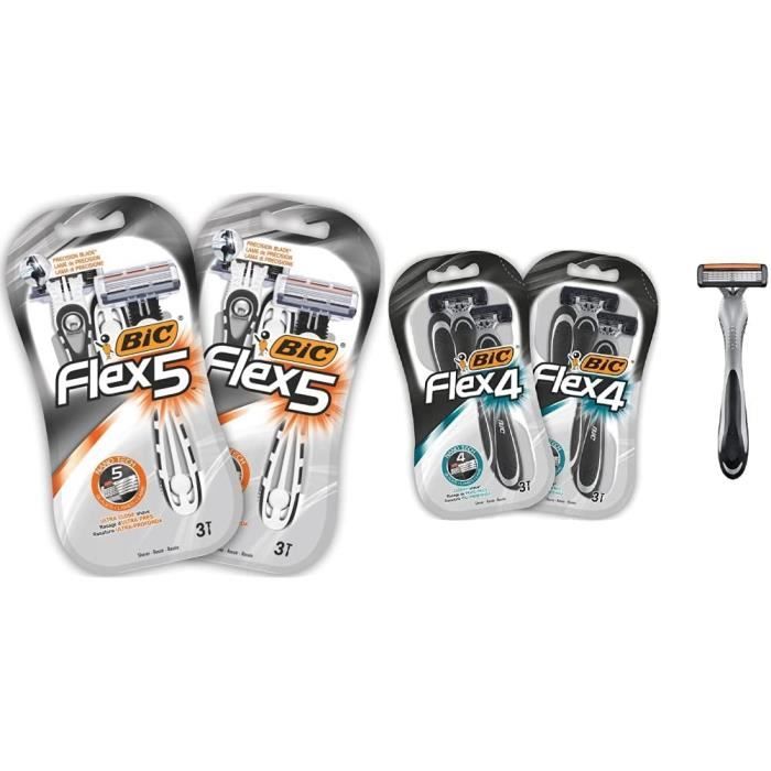 Flex 5 Rasoirs Jetables pour Homme (Tête Pivotante - 5 Lames) - Lot de ...