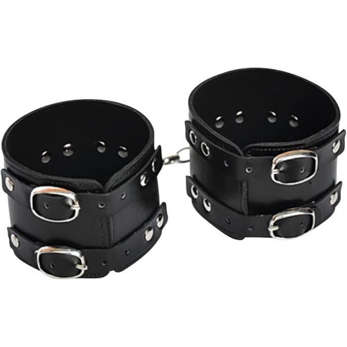 Menottes poignets réglables cuir noir BDSM -[168] - Achat / Vente ...