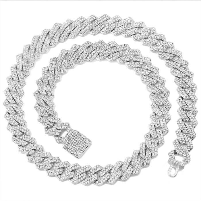 Collier À Mailles Cubaines En Losange Pour Hommes, Bijoux Épais ...