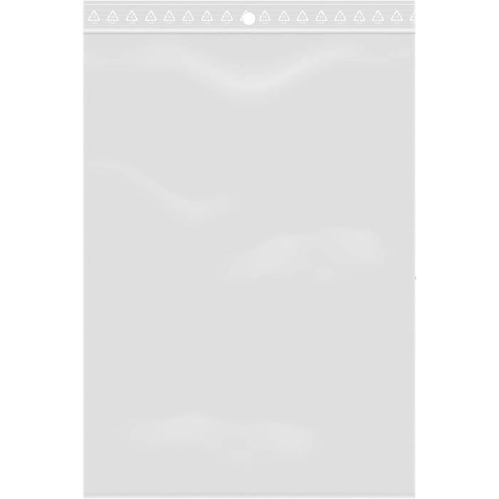 Lot de 100 Sachets à Fermeture Zip Refermable Transparent - pour ...